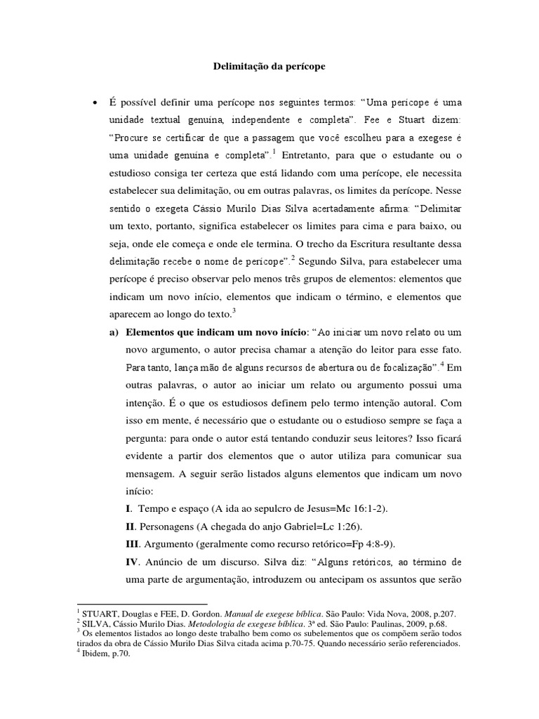 Delimitação Da Perícope | Download grátis PDF | Apóstolo Paulo | Igreja ...