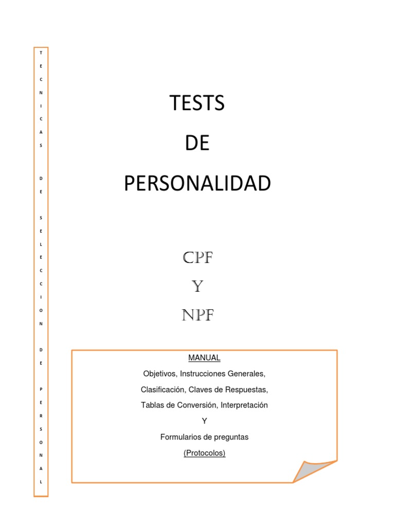 Test Completo de CPF y NPF | PDF | Neurosis | Las emociones