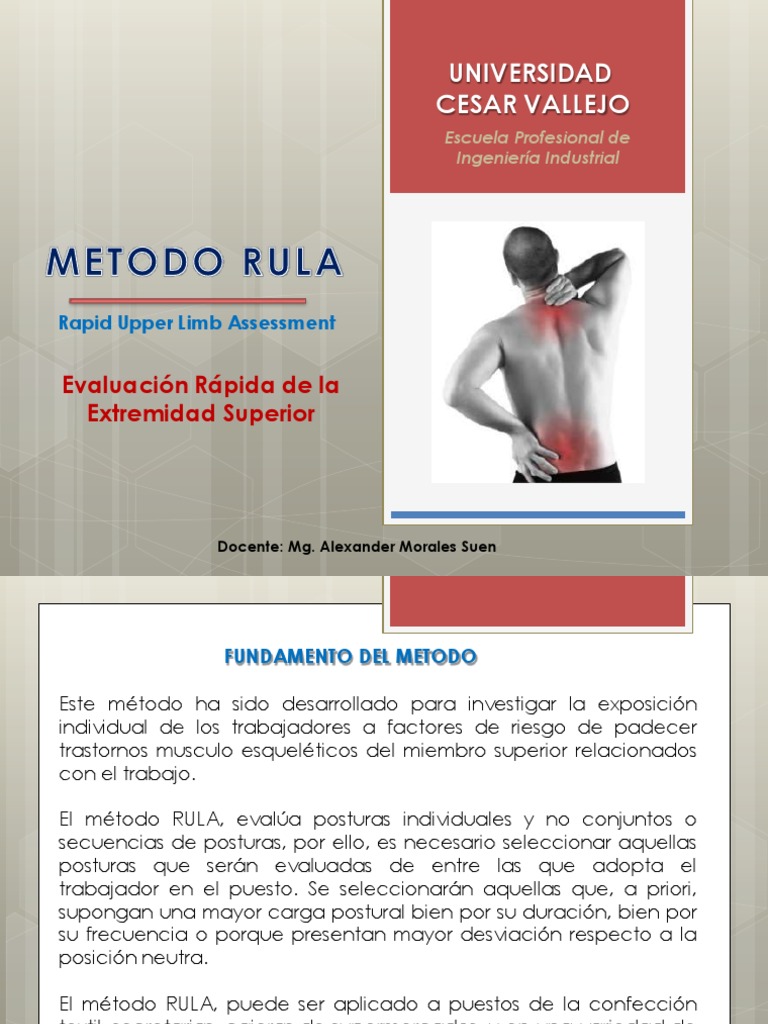 Metodo Rula | PDF | Factores humanos y ergonomía | Salud y bienestar