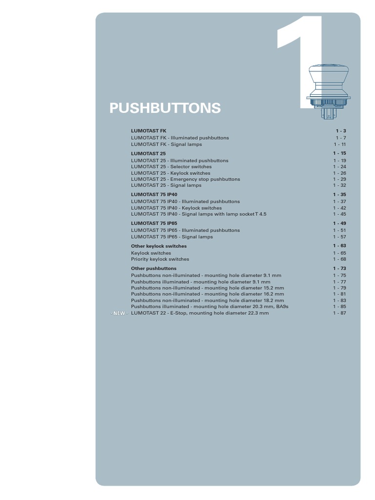 RFIA Push Button Catalogue | PDF | Electrical Connector | Switch