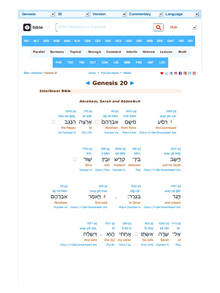 Genesis 20: Enter Reference or Keyword | PDF | Weekly Torah Readings ...