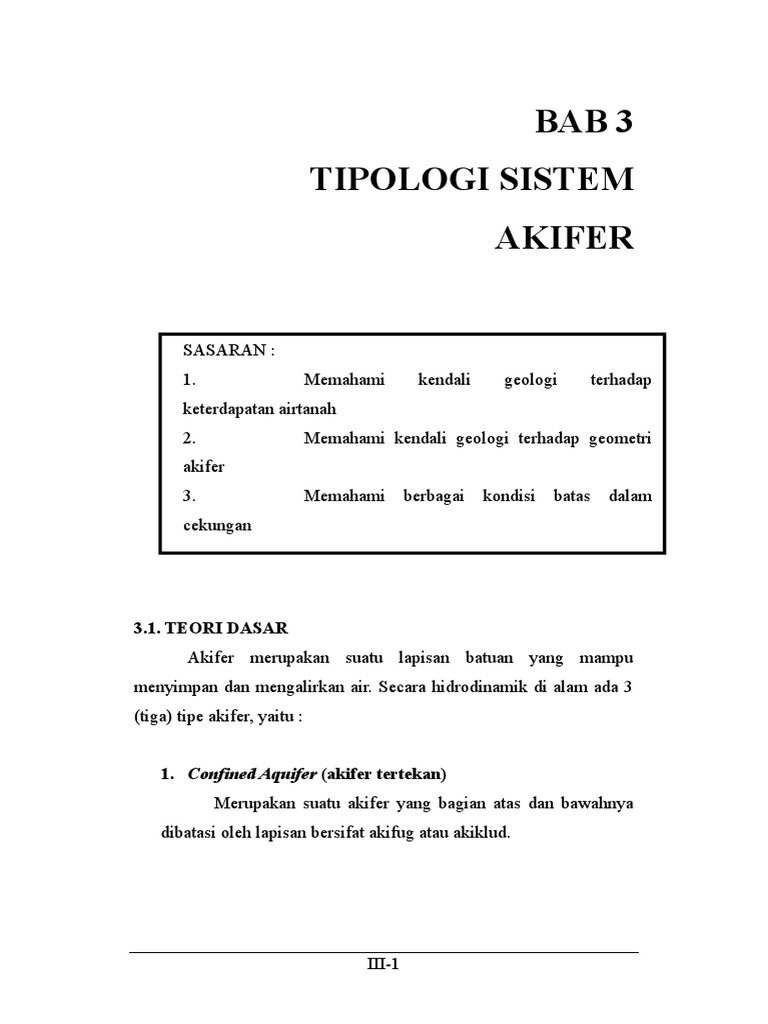 Tipologi Sistem Akifer dan Airtanah | PDF