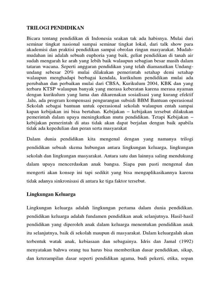 Trilogi Pendidikan | PDF