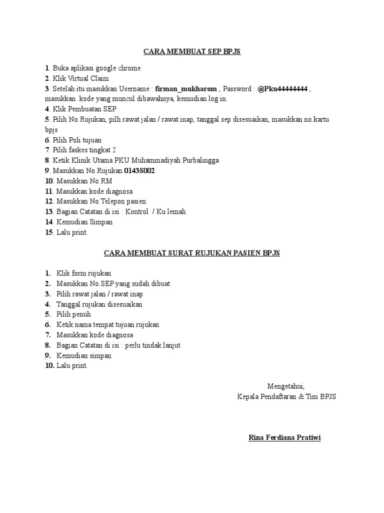 Cara Membuat Sep BPJS | PDF