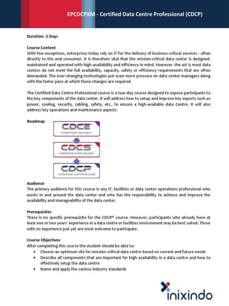 1.EPCDCPXM - Certified Data Centre Professional (CDCP) PDF | PDF | Data ...