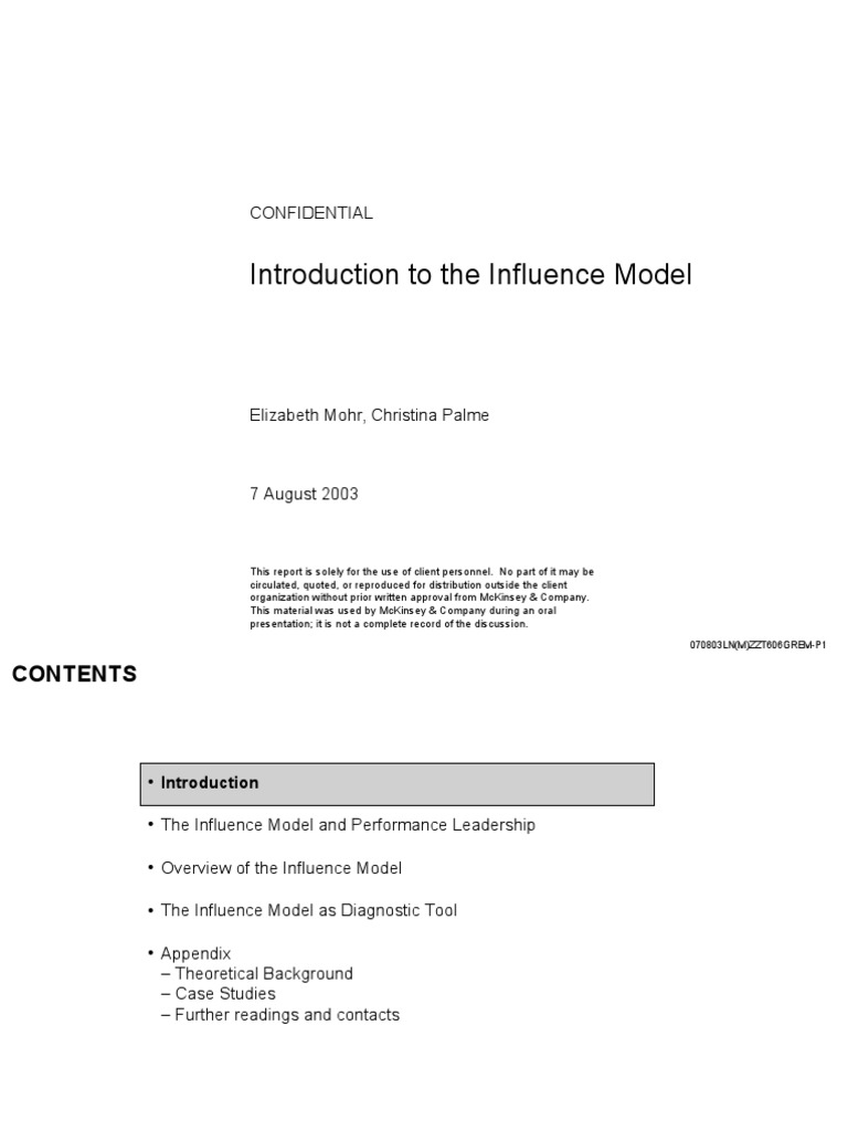 Introduction To The Influence Model: Confidential | PDF | Business ...