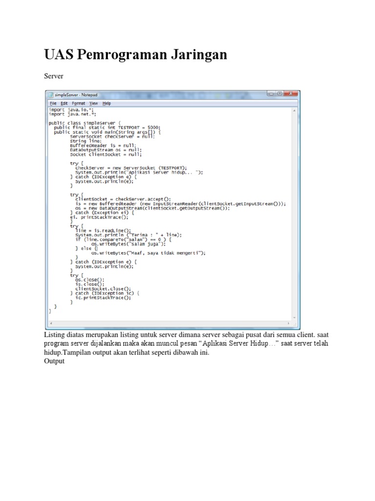 TUGAS UAS Pemrograman Jaringan 2018 | PDF | Komputer