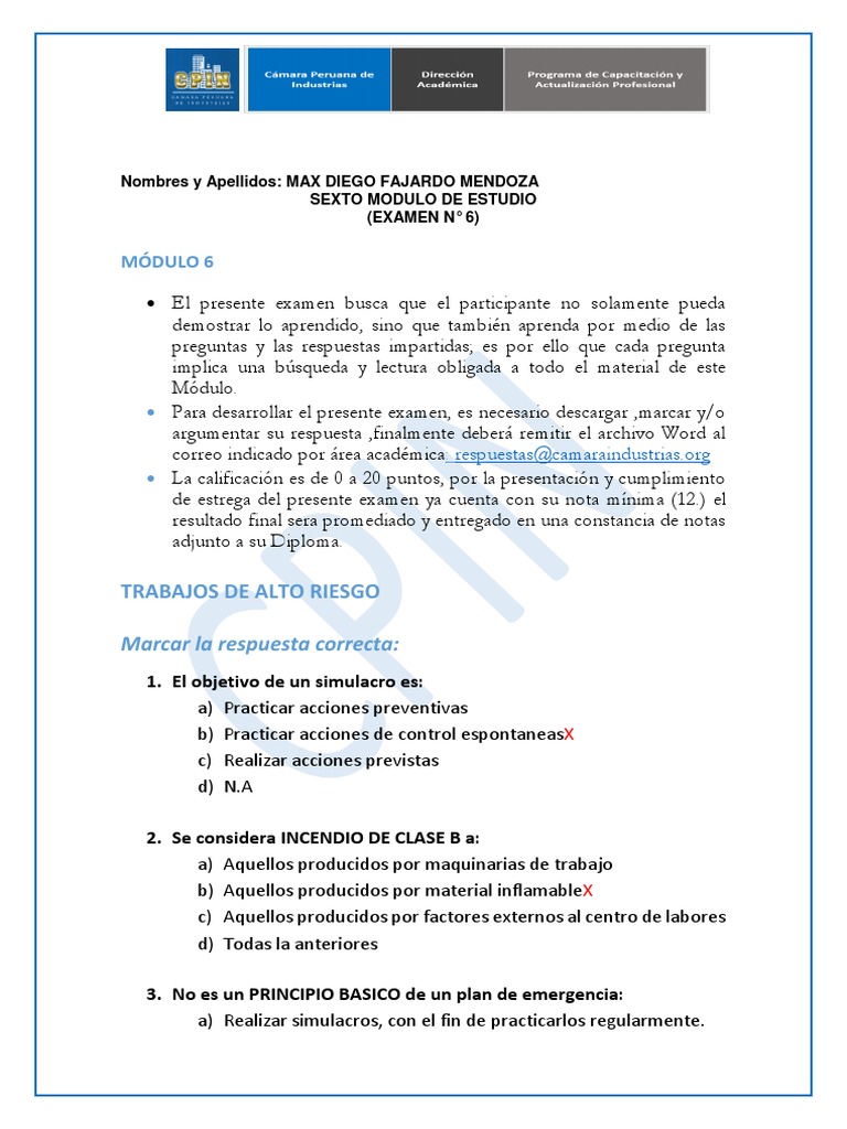 Examen Módulo 6 UPEI UNEMI | PDF | Prueba (evaluación) | Business