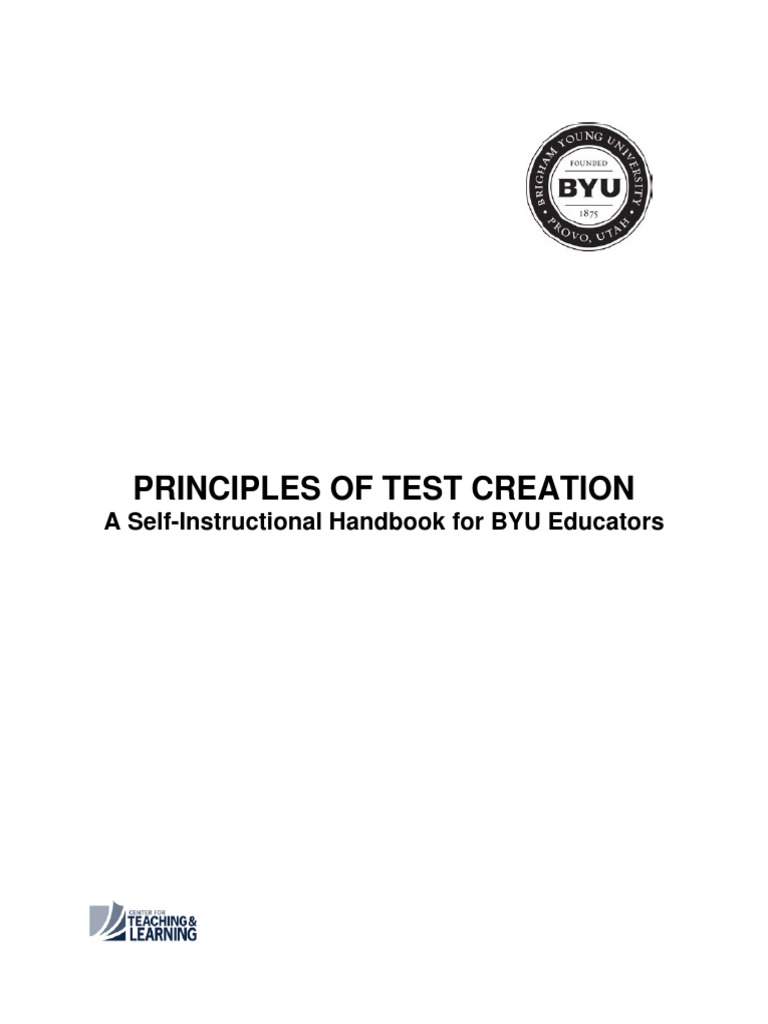 Principles of Test Creation | PDF | Essays | Question