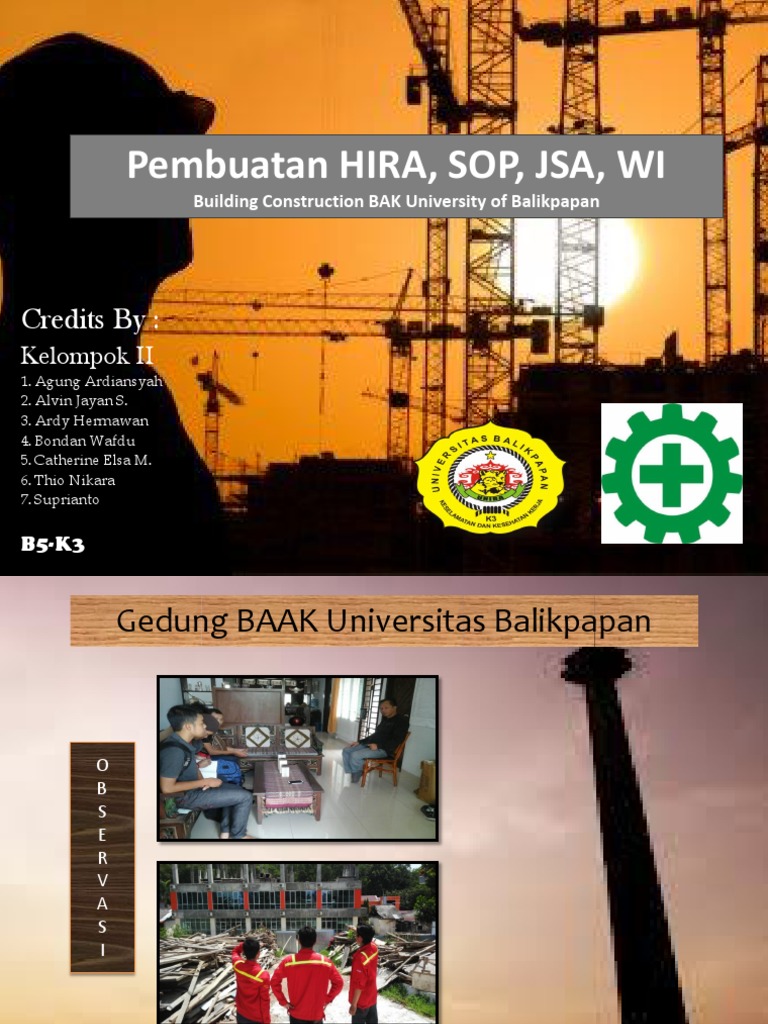 Pembuatan HIRA, JSA, SOP Dalam Konstruksi | PDF