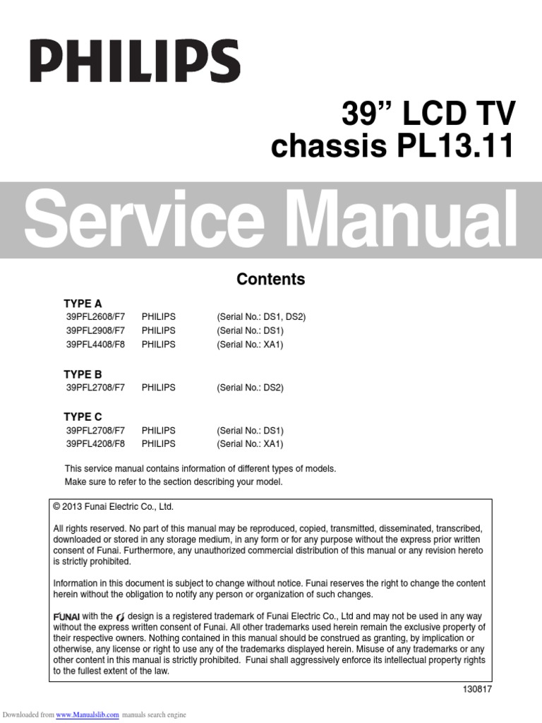 LCD TV Philips Chasis pl13.11 | PDF | Electrical Wiring | Soldering