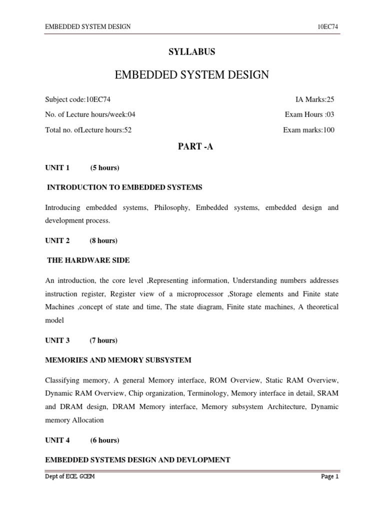 Embedded Systems Design 10EC74 | PDF | Digital Signal Processor ...