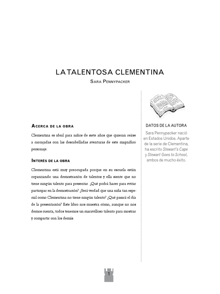 Resumen de "La talentosa Clementina" | PDF