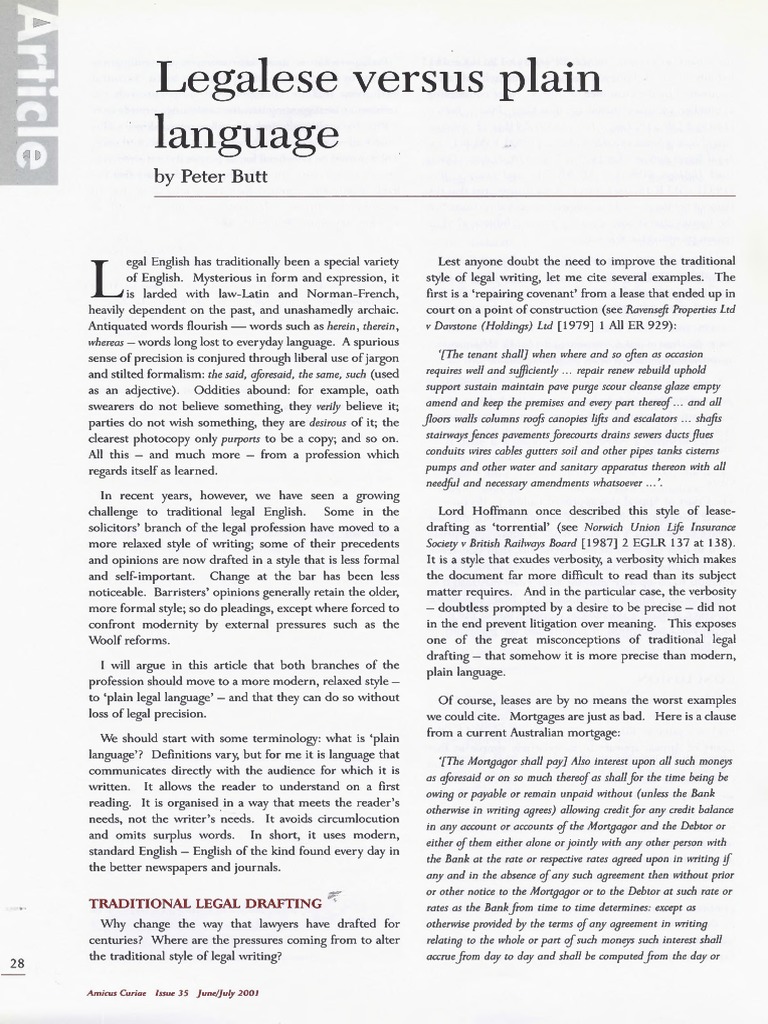 Law Language | PDF | Plain Language | Lawyer