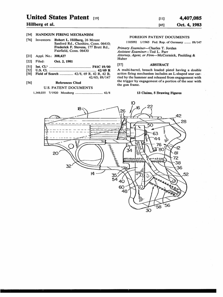 Handgun Firing Mechanism with Independent Sear Release | PDF | Trigger ...