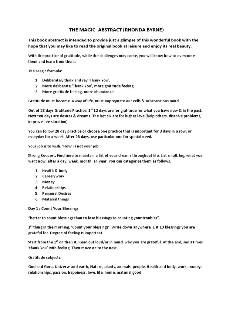 The Magic PDF | PDF | Gratitude | Feeling