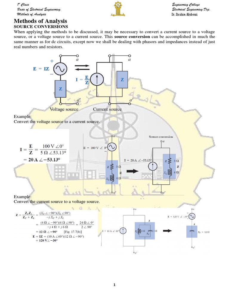 10methods of Analysis AC | PDF | Electrical Impedance | Physical Quantities