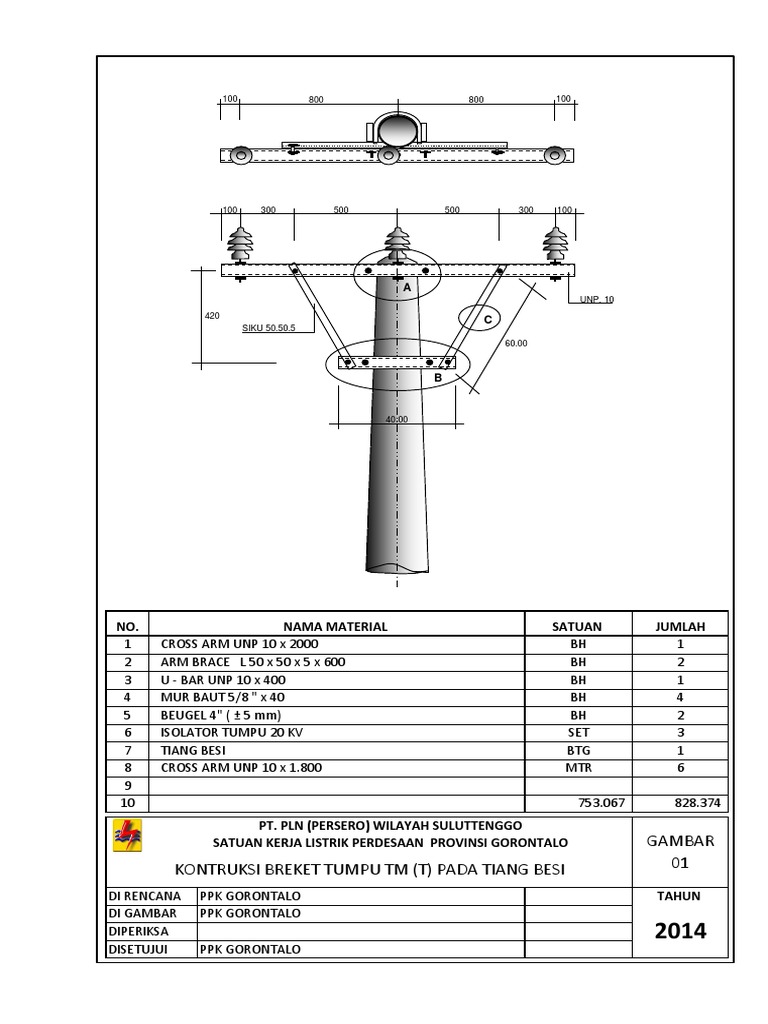 Gambar Konstruksi 2014 Cross Arm | PDF