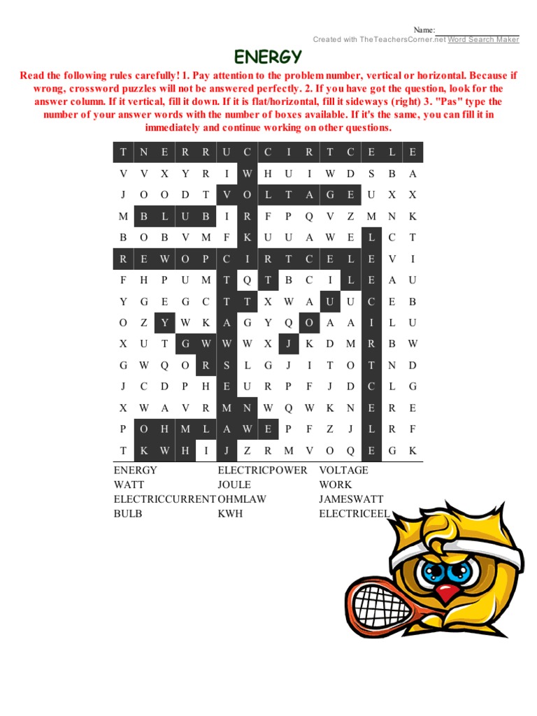 Electricity Word Search Puzzle | PDF | Electricity | Electrical Engineering