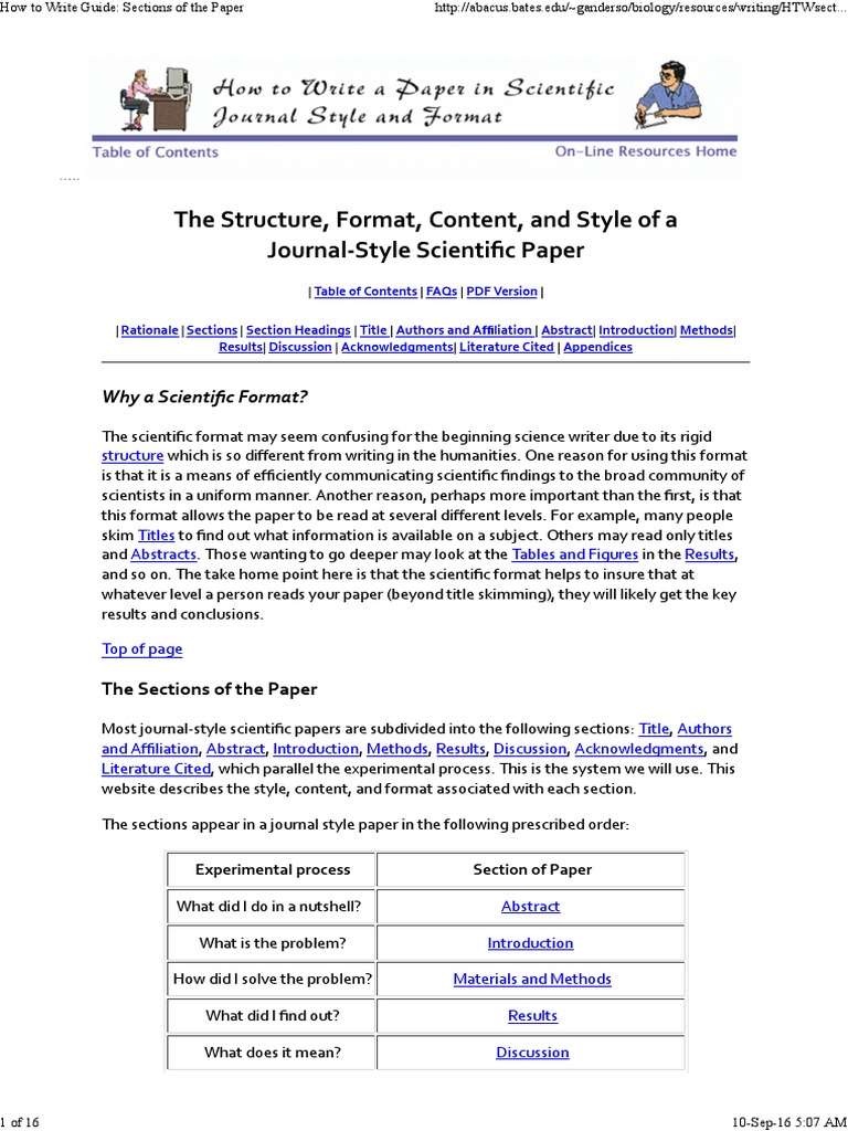 The Structure, Format, Content, and Style of A Journal Style Scientific ...