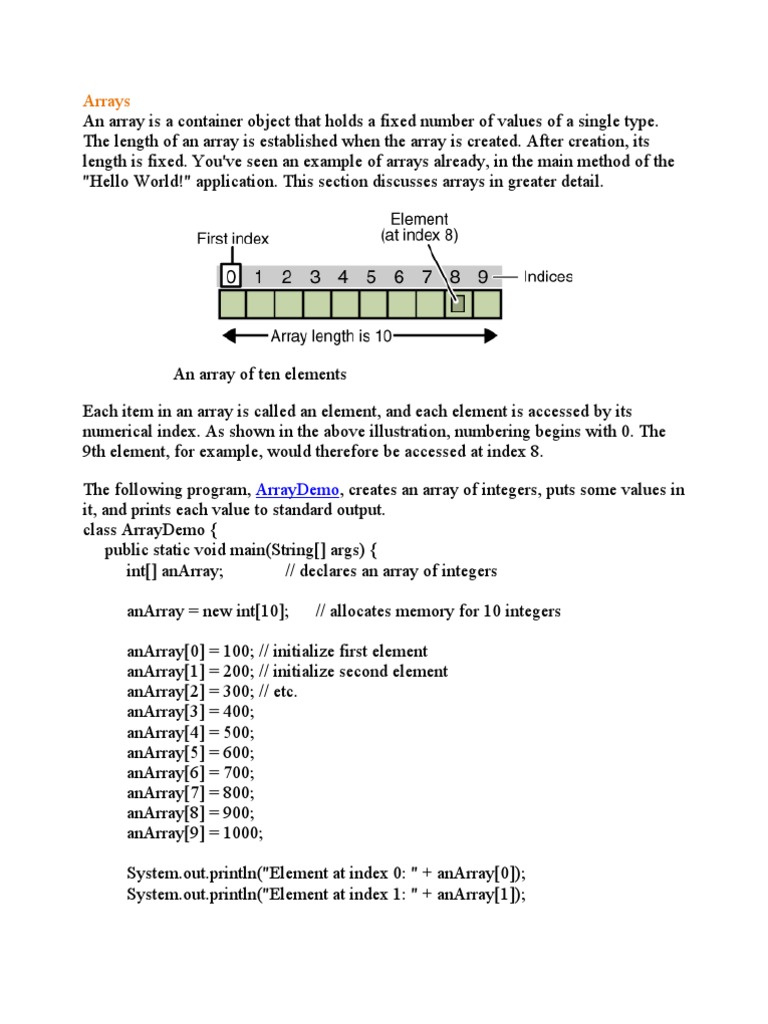 Arrays in Java - A Complete Guide | PDF | Array Data Structure | Data Type