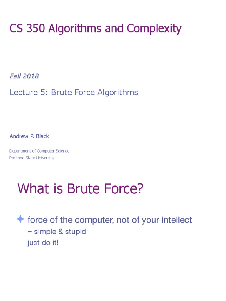 Lec05 Brute Force | PDF | String (Computer Science) | Time Complexity