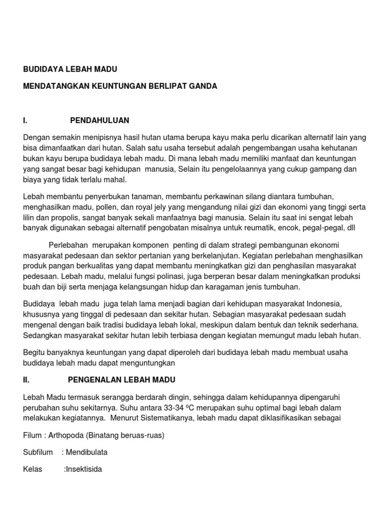 Keuntungan Budidaya Lebah Madu | PDF | Griya & Taman | Sains & Matematika