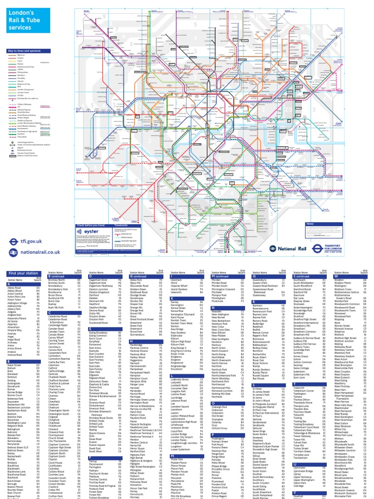 London Rail and Tube Services Map | Download Free PDF | Rail ...