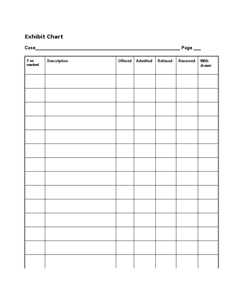 Exhibit Chart Template for Court | PDF | Computing And Information ...