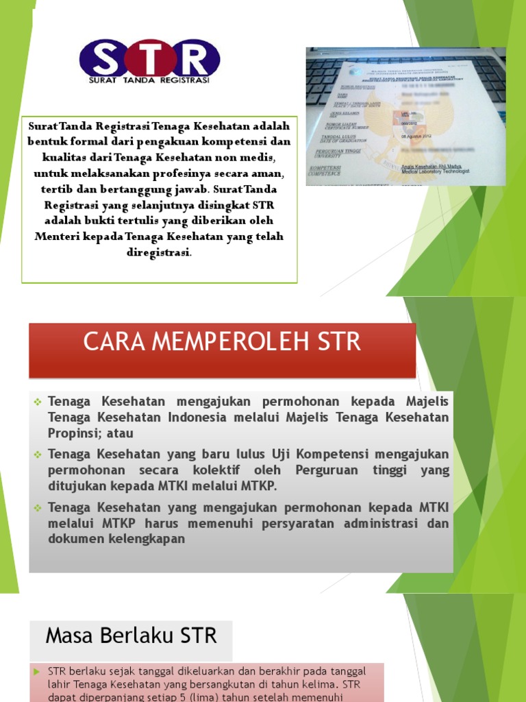 STR (Surat Tanda Registrasi) | PDF