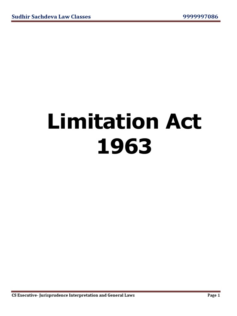 Limitation Act 1963 | Virtue | Government