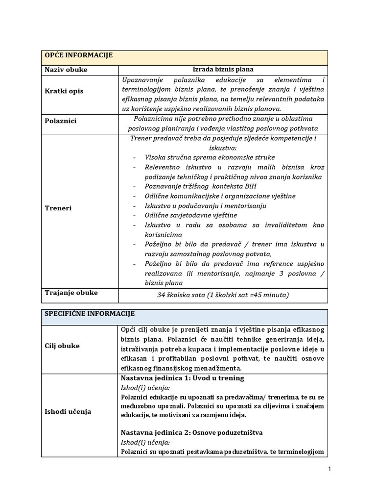 Izrada Biznis Plana | PDF