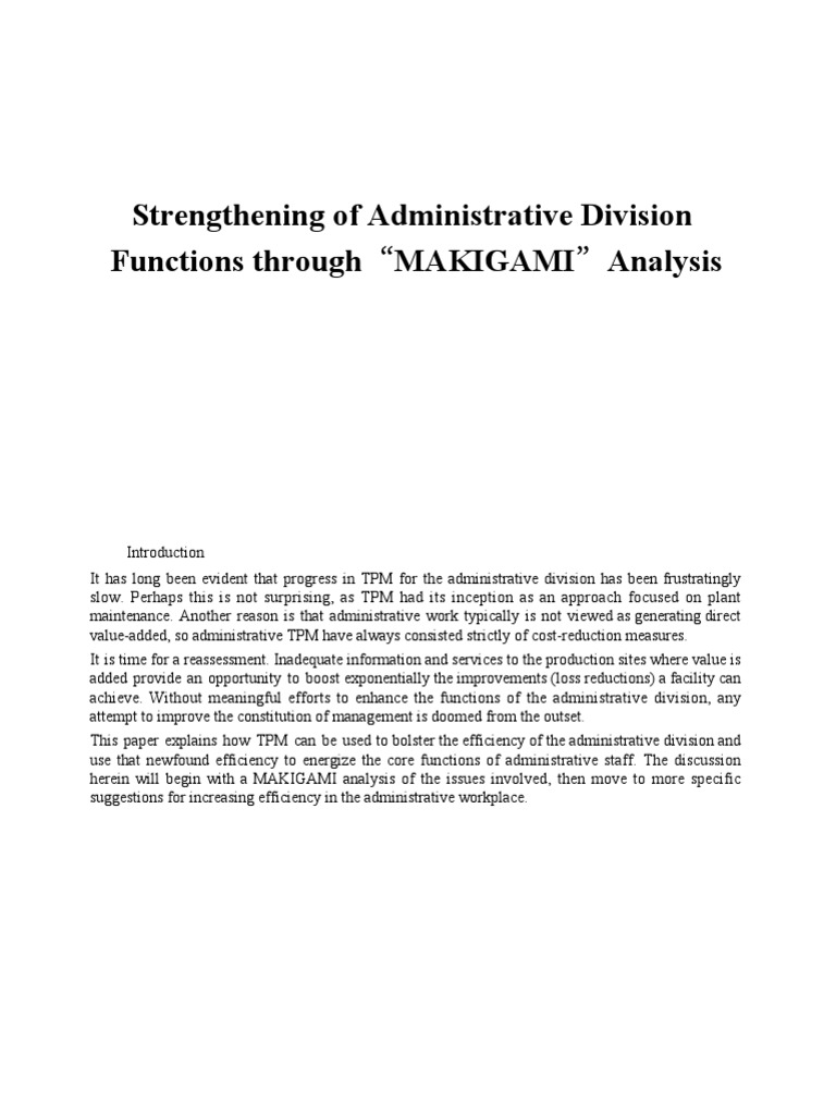 Makigami Process Analysis | PDF | Factory | Design