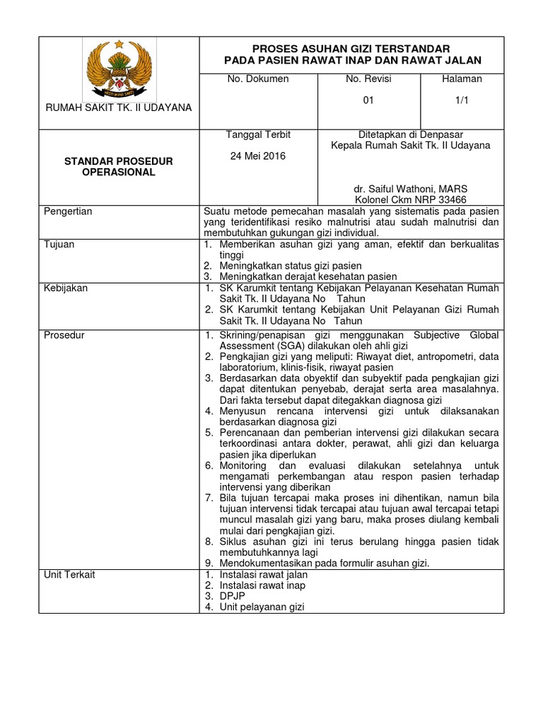AP1.4 SPO Kerangka Waktu Penyelesaian Asesmen Pasien | PDF