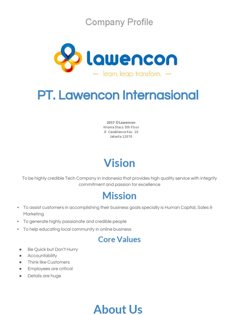 9236 Induction of Lawencon Company Profile March18 PDF | PDF | Oracle ...