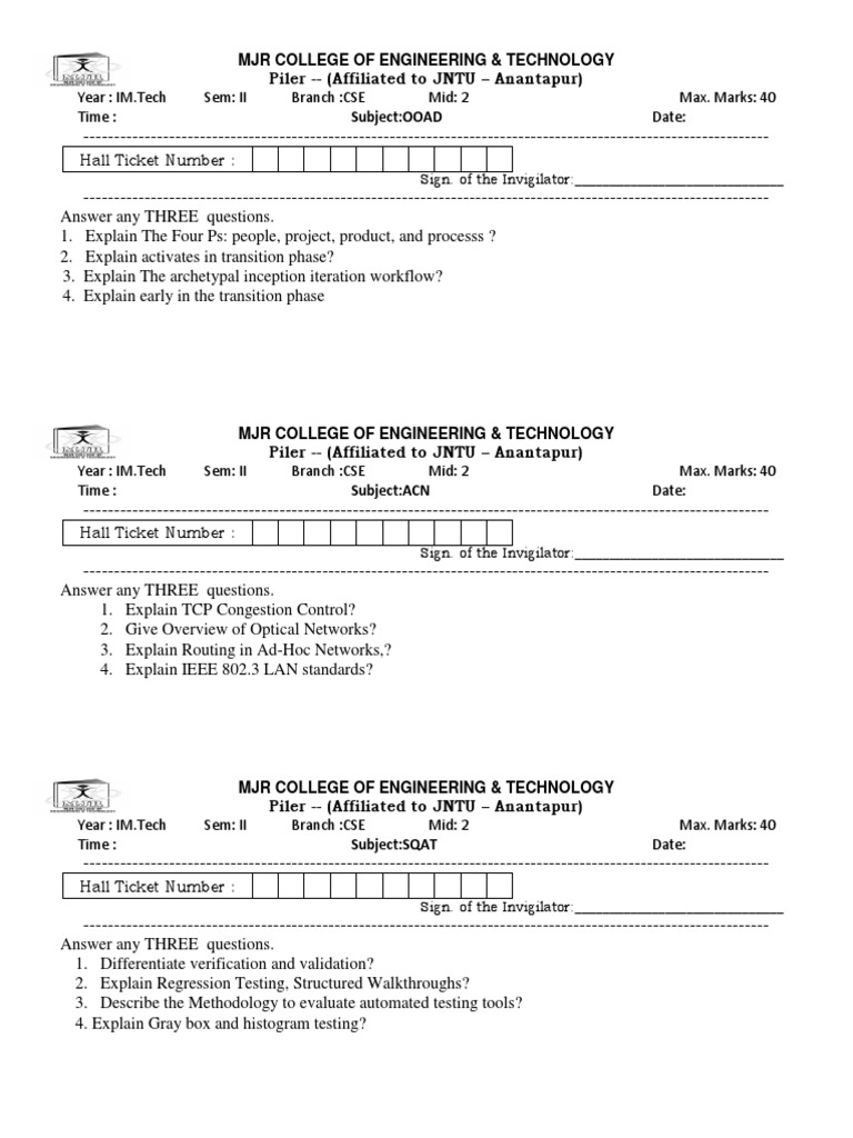 Sign. of The Invigilator | PDF | Telecommunications | Information ...