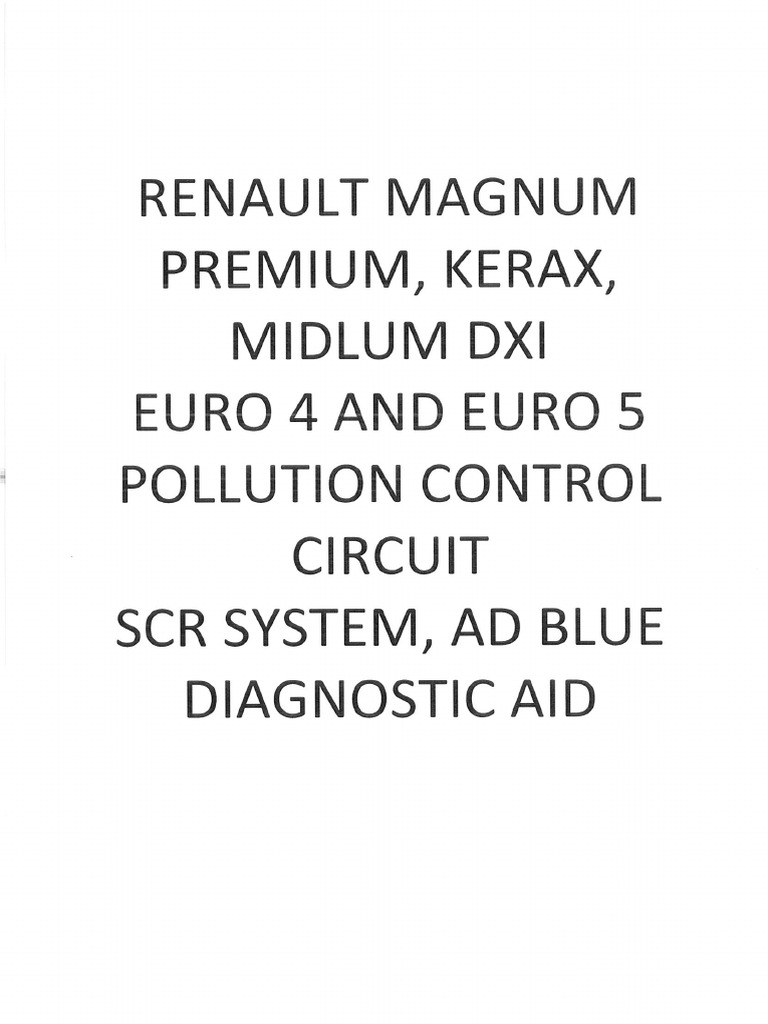 AdBlue SCR System Overview and Diagram | PDF | Electrical Connector ...