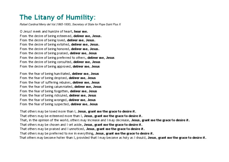 The Litany of Humility | PDF