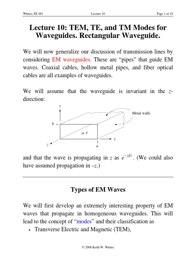 Wave Guides | PDF | Waveguide | Electrodynamics