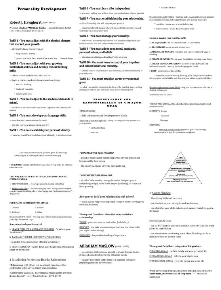 Personality Development | PDF | Communication | Thought