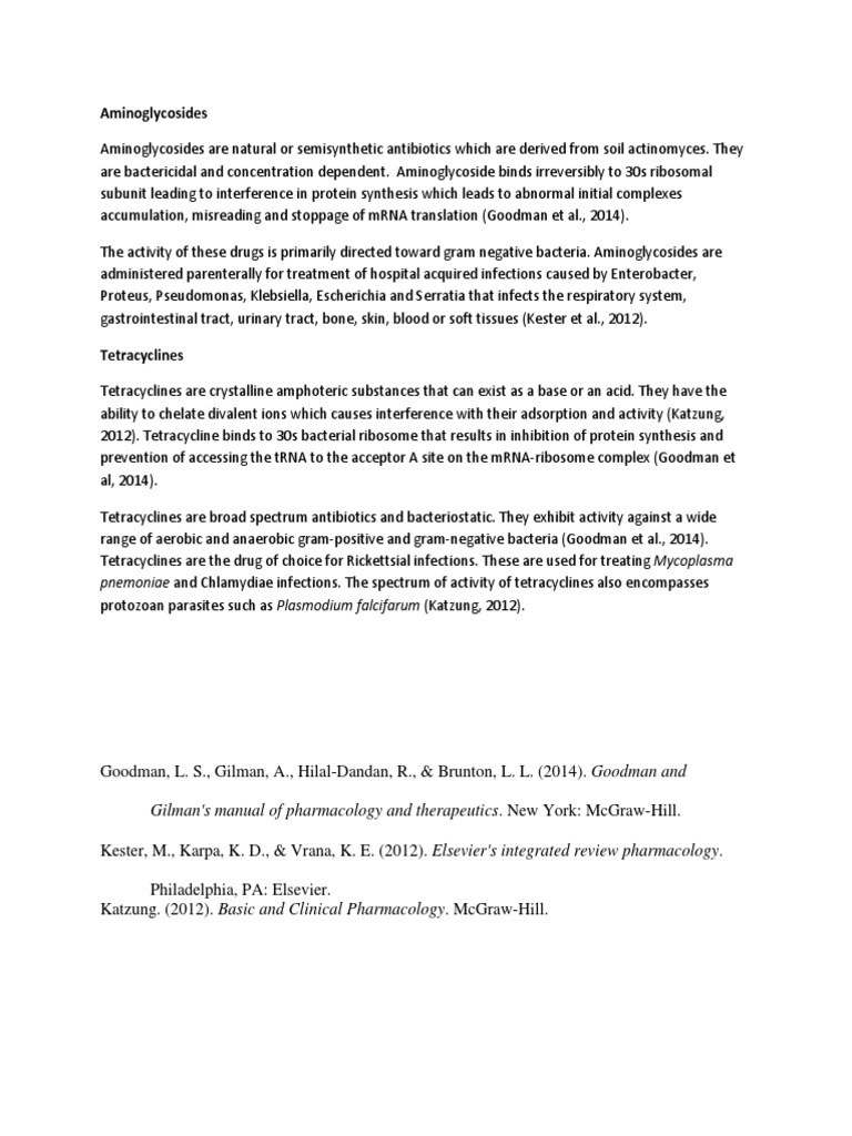 Aminoglycosides and Tetracyclines Overview | PDF | Self-Improvement ...