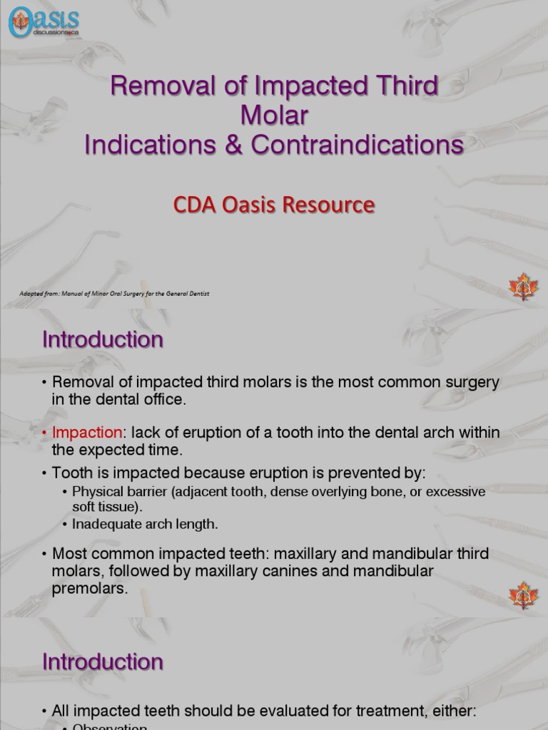 Removal of Impacted Third Molar | PDF | Human Tooth | Face