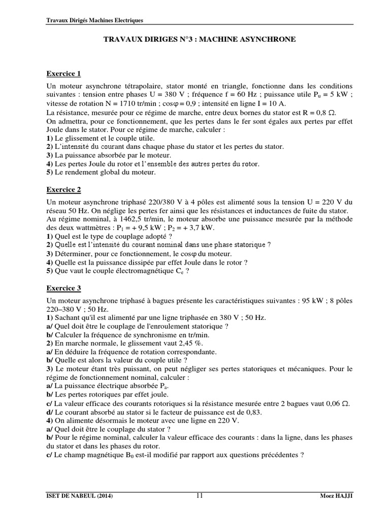 td3 Machine Asynchrone PDF | Download Free PDF | Puissance (physique ...