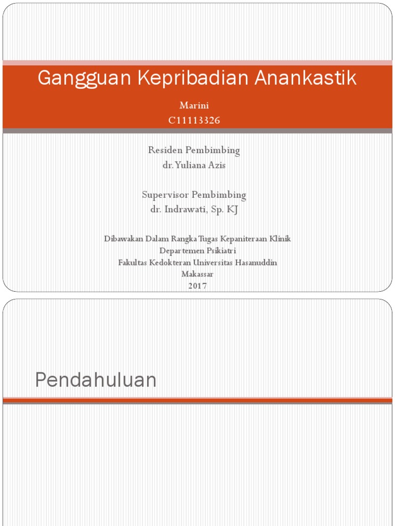Gangguan Kepribadian Anankastik | PDF | Karier & Perkembangan | Sains ...