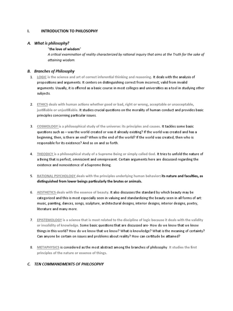 Introduction To Philosophy | PDF | Virtue | Reason