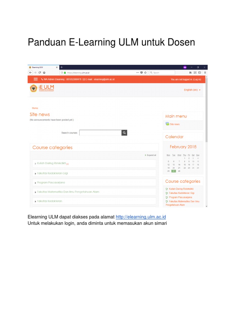 Panduan Penggunaan Elearning Utk Dosen Pdf Komputer