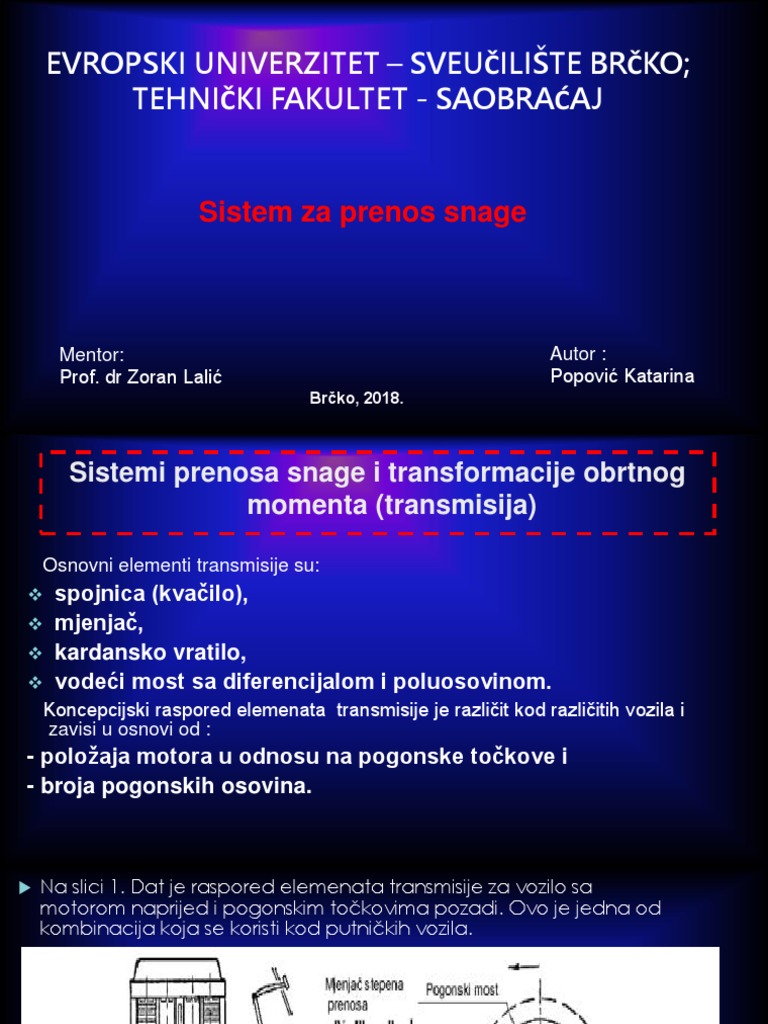 Sistem Za Prenos Snage | PDF