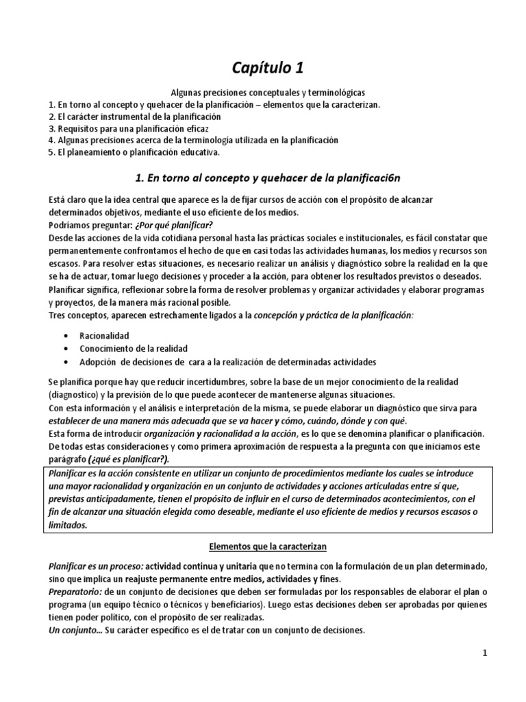 Capítulo 1 Ander Egg Resumen | PDF | Planificación | Science