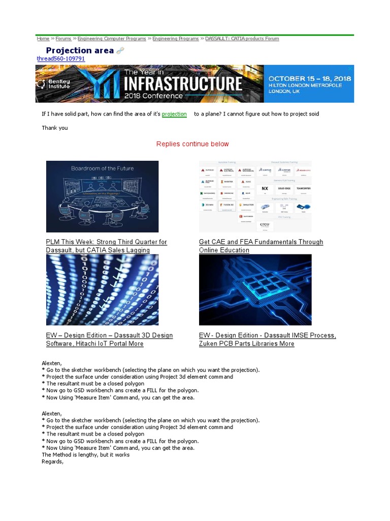 Projection Area - DASSAULT - CATIA Products - Eng-Tips PDF | PDF