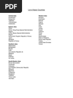 Alphabetical List of Countries in | PDF